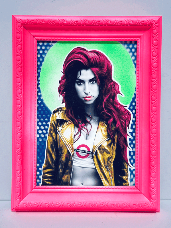 Amy (Framed) 2025 (30x25cm) - Original pop art inspired wood canvas in ...