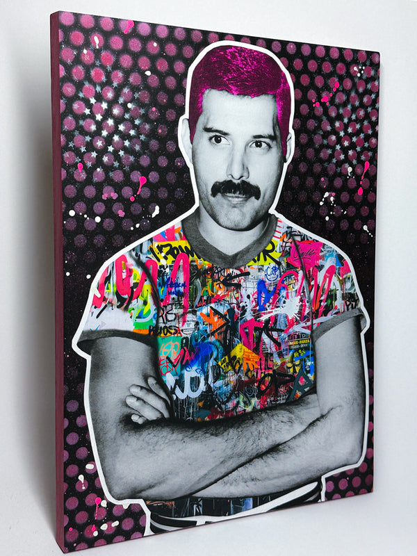 Freddie M Medium Original 2025 Original Pop Art Inspired Wood